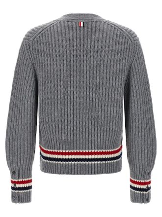 Thom Browne Mens Gray Cashmere Cardigan Clothing