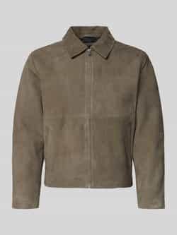 Jack & Jones Lederjacke mit Rei&szlig;verschluss und Eingrifftaschen