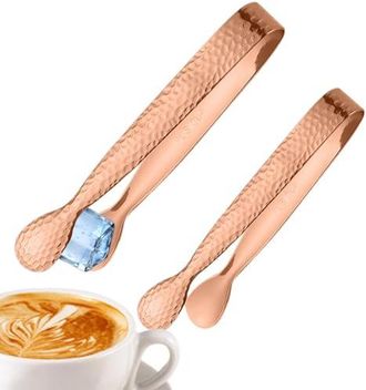 Generic Lot de 2 petites pinces &agrave; glace en acier inoxydable pour ap&eacute;ritif - 10,9 cm