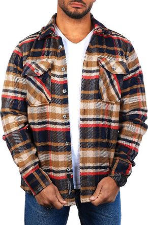 Carisma Herren warmes Flanell Holzfäller Karo Hemd Dicke weiche Qualität Regular fit kariert 8615, Grösse:M, Farbe:Navy-Hellbraun (8525)