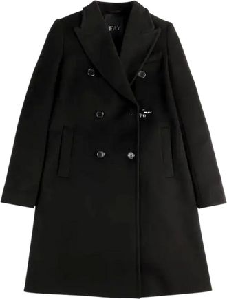 Fay Femme, Manteaux, Noir, Taille: 40 FR cappotti e trench poliestere