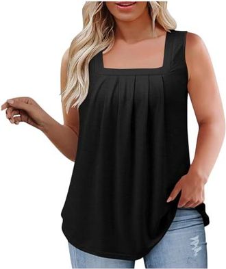 Generic Debardeur Femme Chic et &eacute;l&eacute;gant Chemisier sans Manche D&eacute;bardeur Blanc Crop Top Ete Haut Chic et Elegant Fluide Ample Caraco Vetement Femme Tee Shirt s