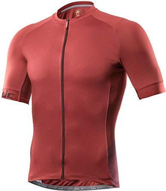 Santic Maillot Cyclisme Homme Maillot Velo Homme Manches Courtes Route VTT Élastique avec Poche Yorkson Rouge EU XXL