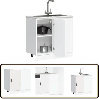 vidaXL Spülenunterschrank Weiß Holzwerkstoff - Vidaxl