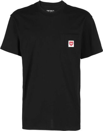 Carhartt Work in Progress Homme, Tops, Noir, Taille: L SS Pocket Heart T-shirt