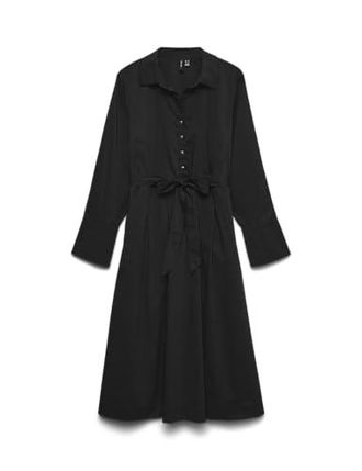 Vero Moda Calf Dress Vmfriba LS Robe Mollet WVN GA, Noir, M Femme