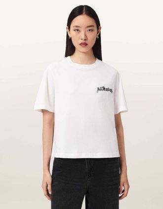 AllSaints Descent Lisa - T-Shirt in Kreidewei&szlig;