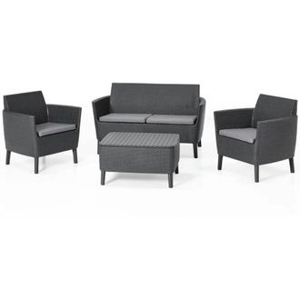 Keter 8-tlg. Garten-Sofagarnitur Salemo Graphitgrau 236629 Keter