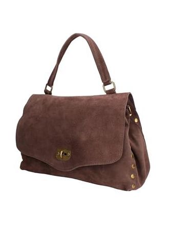 Gave Lux Sac à bandoulière en cuir véritable pour femme Made in Italy 37x22x15 cm GLX228104423FBG, marron foncé, Taille unique