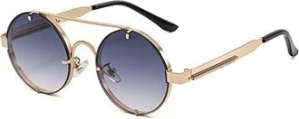 Generic Lunettes de soleil rétro à monture ronde en métal, lunettes décoratives de vacances en plein air pour hommes et femmes (couleur : C, taille : moyen) 2