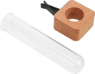 Cabilock Auto Blumenvase Buchenholz Hydrokultur Pflanzenhalter Für Lüftungsgitter Abnehmbarer Clip Innenraum Dekoration