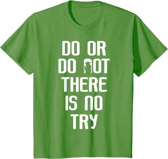 Star Wars Yoda There Is No Try Silhouette Text T-Shirt