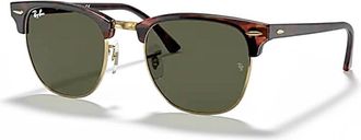 Ray-Ban Damen Herren Clubmaster Sonnenbrille 49mm braun gold (W0366) Unisex Erwachsene Klassisch
