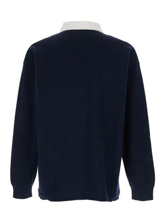 HUGO BOSS Mens Polo Collar Sweater Blue Cotton-Wool T-Shirts And Polos