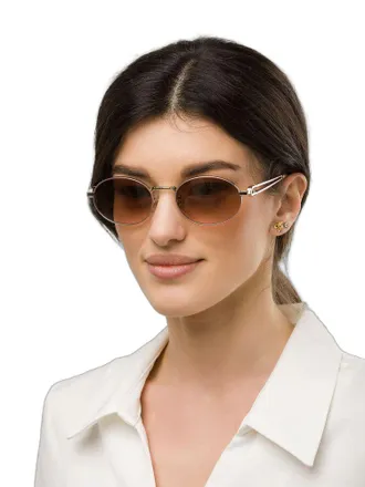 Furla SFUB30 Metal Oval Sunglasses - Pink