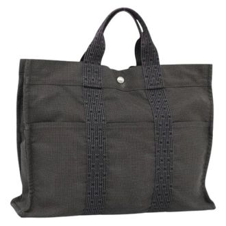 Herm&egrave;s Sac cabas vintage Pre-owned - Femme - Pre-owned - Gris - Taille: ONE Size