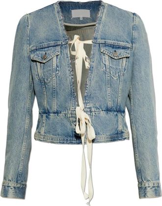 Maison Margiela Femme, Vestes, Bleu, Taille: 34 FR Veste en jean &agrave; effet vintage