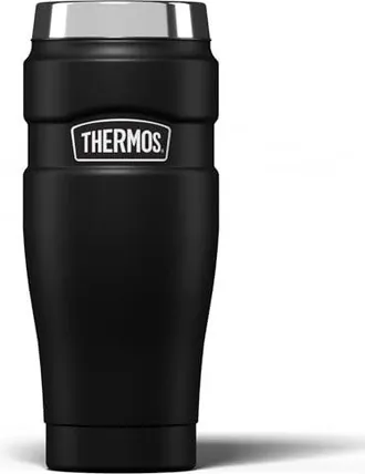 Thermos Thermos en INOX 470 ML-King-Gobelet de Voyage, Noir Mat, 0,47 l