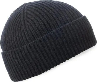 inverni bonnet en cachemire à design côtelé - Bleu