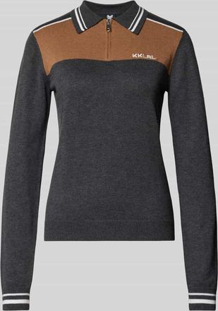Karo Kauer Slim Fit Strickpullover aus Viskose-Mix mit Kaschmir-Anteil
