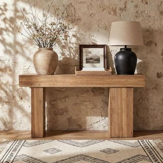 Tribesigns Tribesigns Table Console en Bois Massif, 160 cm Table de Salon de Style Fermier derri&egrave;re Le canap&eacute; avec Pieds artistiques pour entr&eacute;e, Salon
