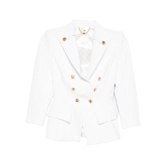 Elisabetta Franchi Double-Layer Stretch-Crepe-Jacke - - Jackets - Damen - Wei&szlig; - S