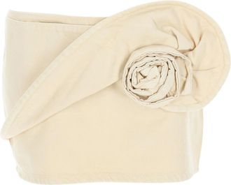 Magda Butrym Mini-jupe asym&eacute;trique en jean - Femme - Jupes - Beige - Taille: 38 FR
