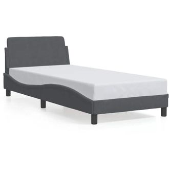 vidaXL Bettgestell Dover Dunkelgrau 90x200 cm Samt Vidaxl