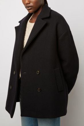 Gerard Darel Manteau court en laine vierge m&eacute;lang&eacute;e - SHEILA - Marine