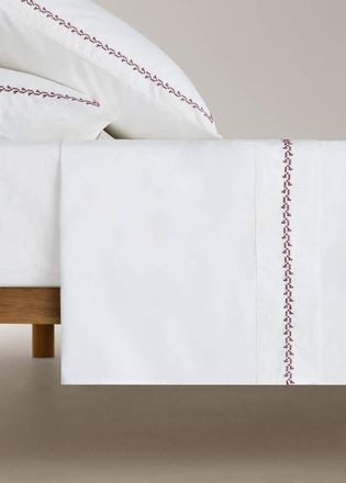 Mango Drap coton broderie Lit 150/160 cm rouge - Home - Lit 150/160 cm - MANGO HOME