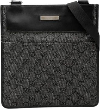 Gucci unisex, Pre-owned, Gris, Taille: ONE Size Sac bandouli&egrave;re vintage en denim Pre-owned