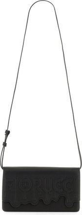 Fiorucci Womens Melted Shoulder Bag Black Leather