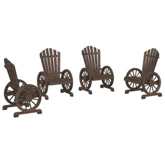 vidaXL Vidaxl - Sedie Da Giardino Adirondack 4 Pz In Legno Massello Di Abete