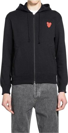 Comme Des Gar&ccedil;ons Homme, Sweatshirts et sweats &agrave; capuche, Noir, Taille: S SweaT-shirt Double Red Emblem Knit