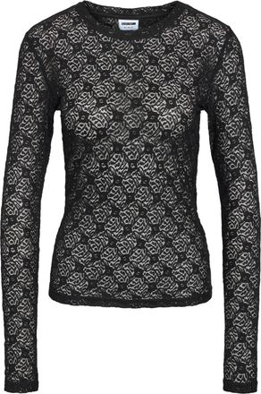 Noisy May Damen Nmjudith L/S Lace Top Noos, Schwarz, M EU