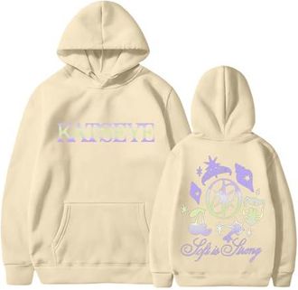 Generic Katseye Merch Sweat &agrave; capuche pour femme avec imprim&eacute; graphique Katseye - Manches longues - Streetwear dhiver avec poches - Tendance - Surdimensionn&eacute; 