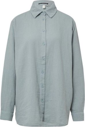 QS by s.Oliver Langarmbluse Bluse Hemdbluse aus Musselin im Oversize-Schnitt