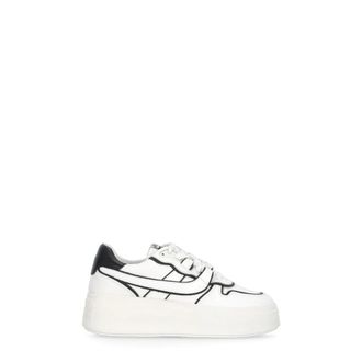 Ash Ash, Femme, Chaussures, Blanc, Taille: 39 EU Baskets en Cuir Blanc avec D&eacute;tails Contrastants