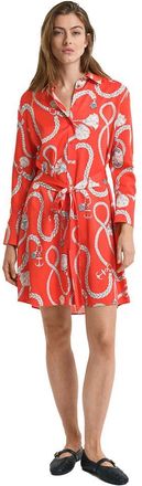GANT Damen REL Sailing Print Shirt Dress Kleid, Marled RED, 40