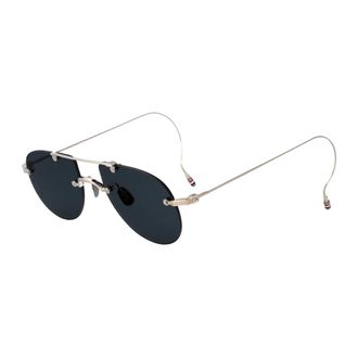 Thom Browne unisex, Accessoires, Gris, Taille: 52 MM Lunettes de soleil pilote