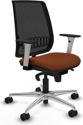 Piqueras y Crespo Alares B&uuml;rostuhl mit wei&szlig;en und schwarzen Armlehnen, h&ouml;henverstellbare Lendenwirbelst&uuml;tze, mit 5 Positionen und injiziertem Schaumstoff, Schwarz/Braun