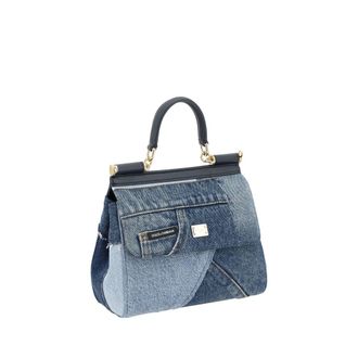 Dolce & Gabbana Womens Blue Cotton Handbag Bag