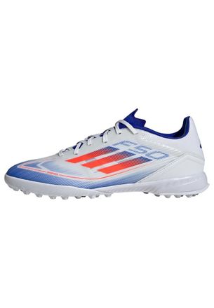 adidas Unisex Kinder F50 League Football Boots Turf, Cloud White/Solar Red/Lucid Blue, 37 1/3 EU