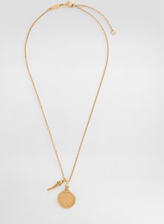 Dolce & Gabbana Necklace With Medal And Horn - Frau Bijoux Gold Metall Onesize