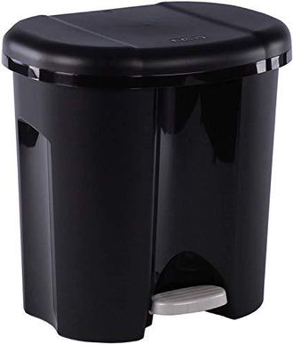 Rotho Duo Mülleimer 2x 10l zur Mülltrennung mit Deckel, Kunststoff (PP recycelt) BPA-frei, schwarz, 2 x 10l (39.0 x 32.0 x 40.5 cm)