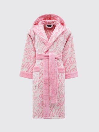 Philipp Plein Peignoir &agrave; capuche en &eacute;ponge de coton et logo jacquard
