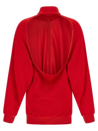 Balenciaga Logo-Embroidered Fleece Dress - Red