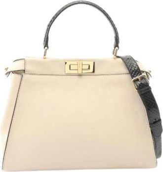Fendi Pre-owned Peekaboo Regular 2way bag - Femme - Pre-owned - Beige - Taille: ONE Size
