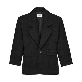 Saint Laurent Veste Tweed Relief Irr&eacute;gulier - - Jackets - Damen - Schwarzk - M