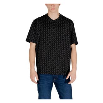 A|X Armani Exchange Schwarzes Baumwoll-Rundhals-T-Shirt - - Tops - Herren - Schwarzk - XL